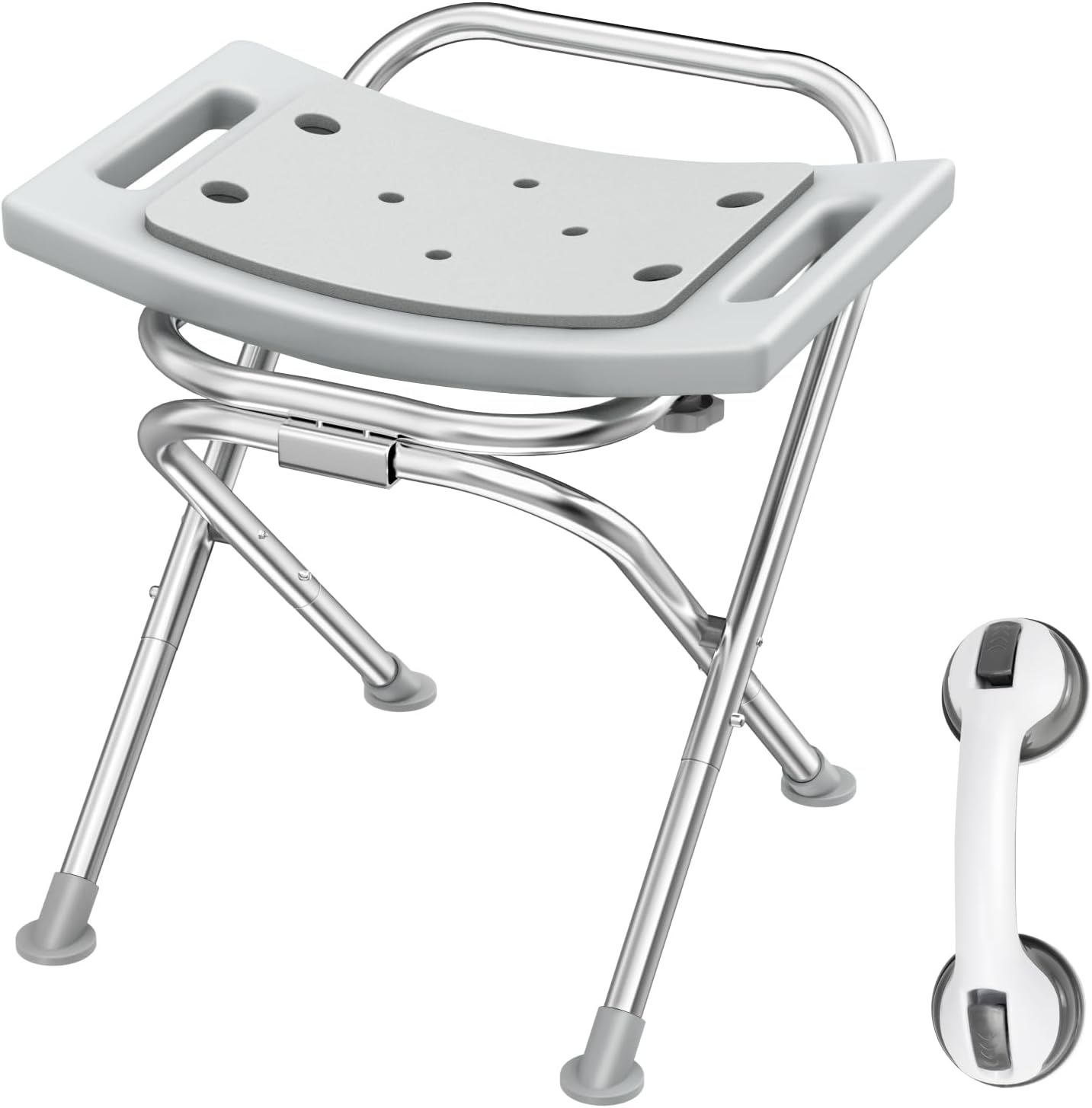 Amazon.com: UGarden Folding Shower Chair Seat, 17.5" Stainless Steel ...