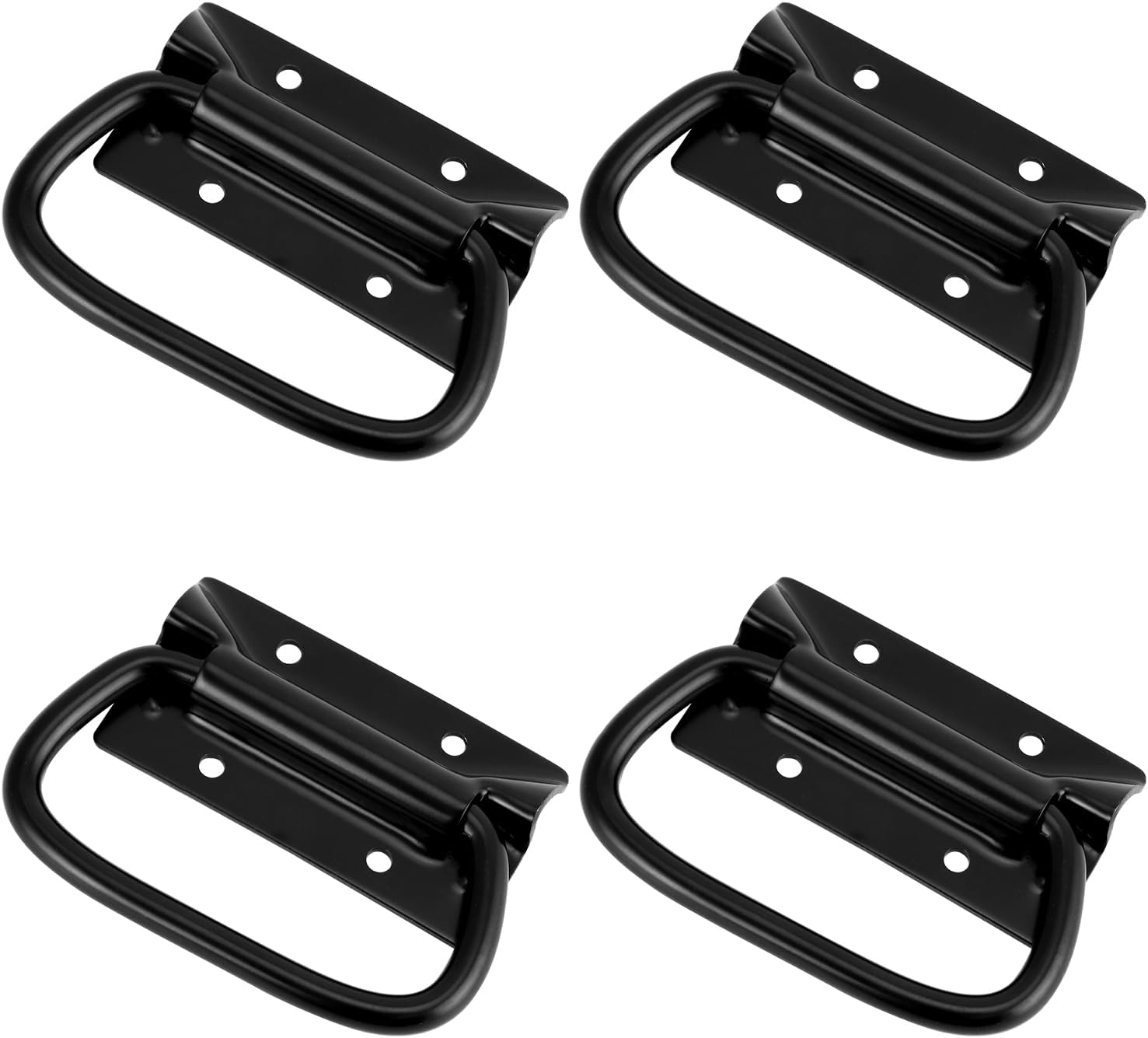 QWORK Folding Pull Handle, 4 Pack Heavy Duty Stainless Steel Ring ...