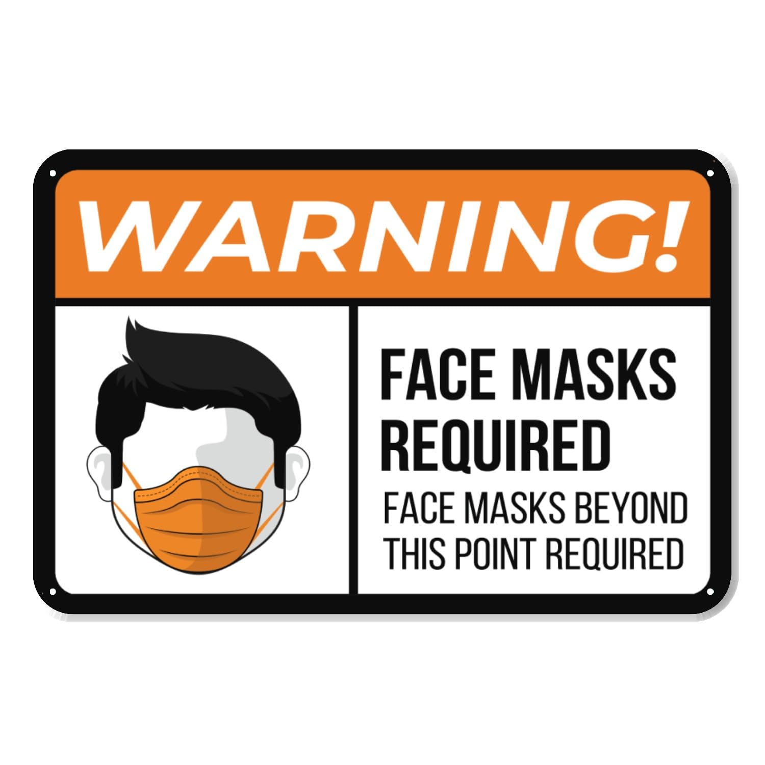 Amazon.com: Face Masks Required No Entry Sign - 12 x 8 Inch PVC Safety ...