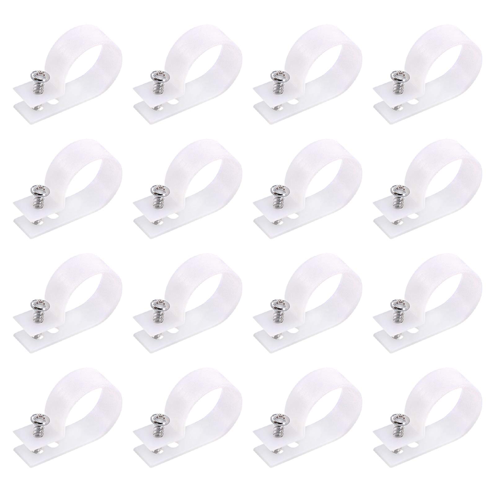 Amazon.com: Swpeet 60 Pack White 1 Inch Nylon Plastic R-Type Cable ...