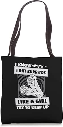 Amazon.com: Burrito Girl - Foodie Mexican Food Burrito Tote Bag ...