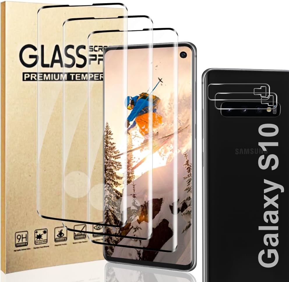 Amazon.com: 3 Pack Galaxy S10 Screen Protector with 2 Pack Camera Lens ...