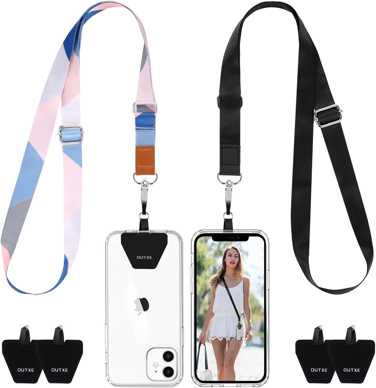 Amazon.com: OUTXE Phone Lanyard- 2-Pack Adjustable Neck Strap, 4× Pad ...