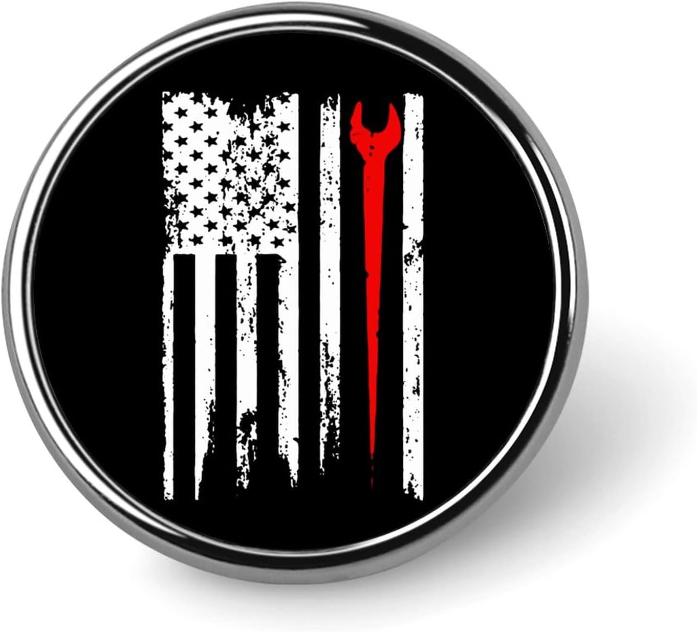 Amazon.com : Ironworker Profession USA Flag Round Brooch for Men Women ...