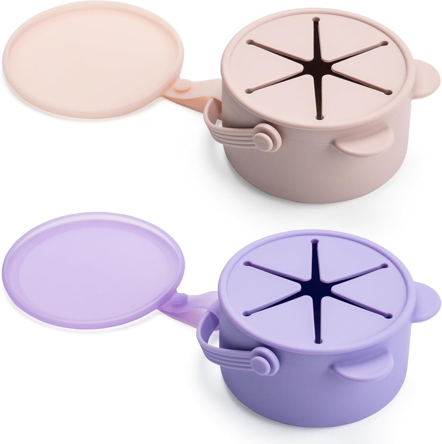 Amazon.com: Silicone No Spill Snack Cups for Toddlers – Portable Baby ...