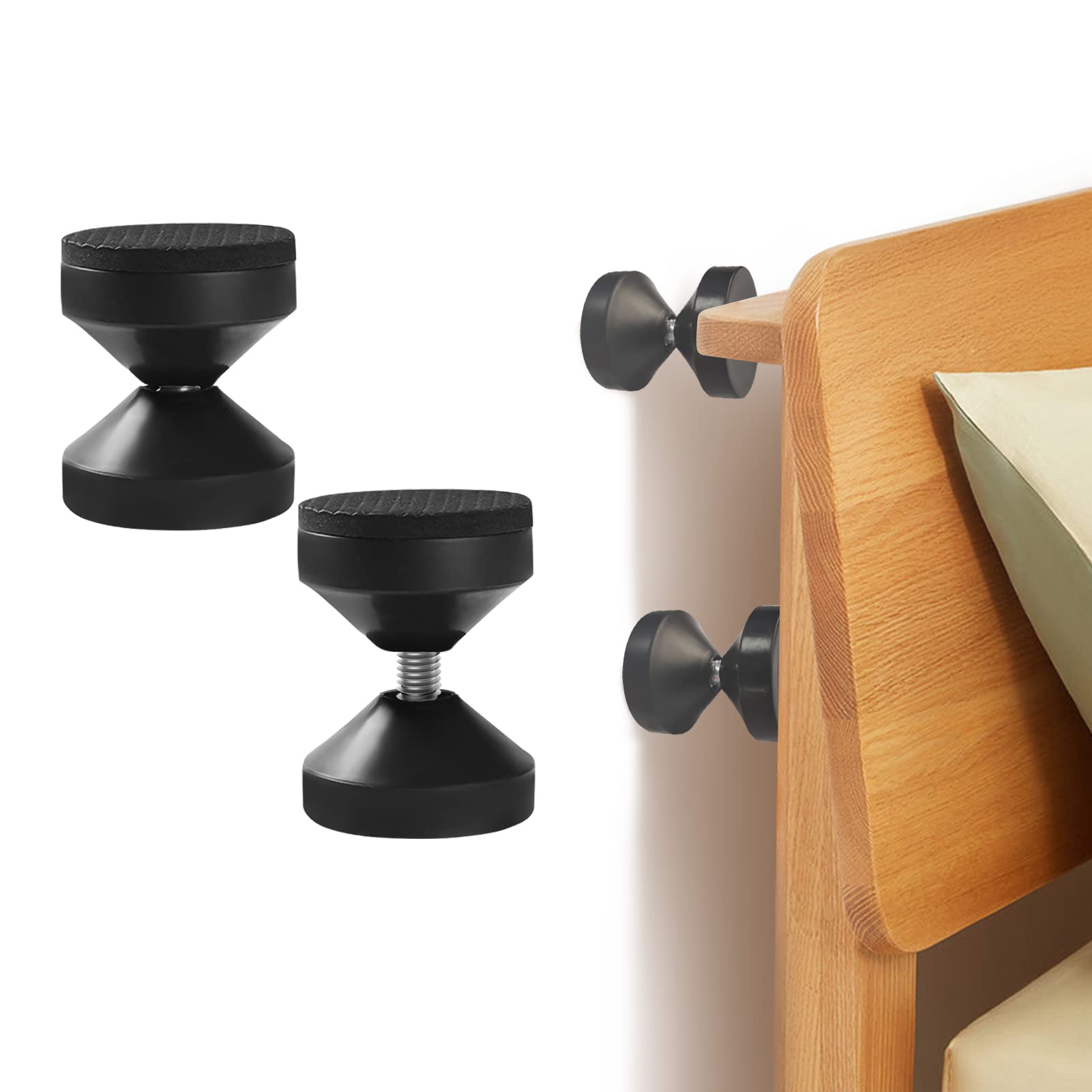 Amazon.com: dadop Headboard Stoppers for Wall, Adjustable Threaded Bed ...