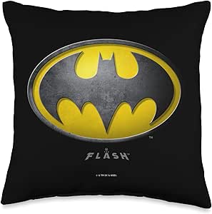Amazon.com: The Flash Movie Batman Logo Black and Yellow Throw Pillow ...