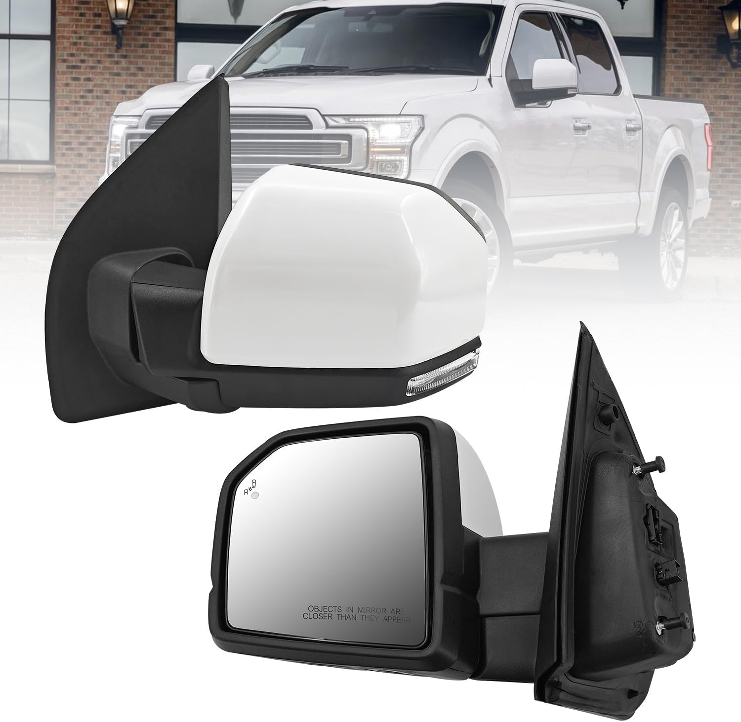 Amazon.com: FL3Z17683PB 18+4Pins White Left Side Mirror Compatible With ...
