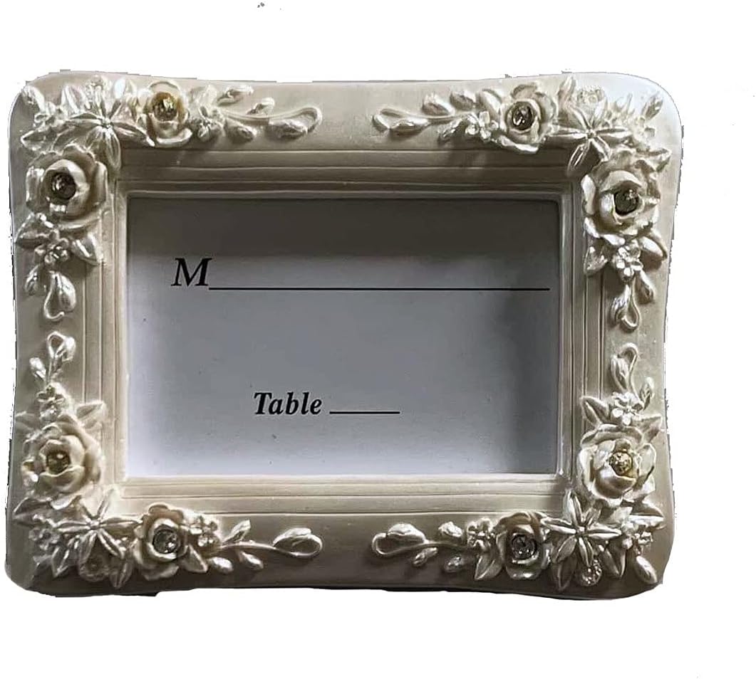 Amazon.com - Elegant white placecard frames with crystal sprinkles ...