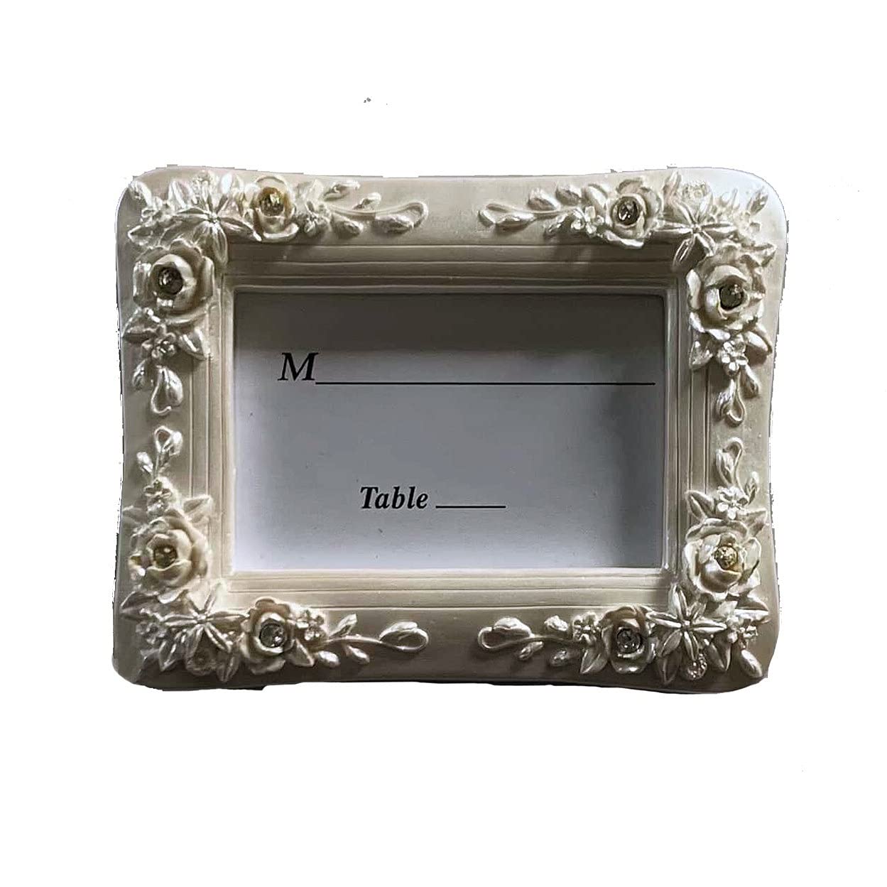 Amazon.com - Elegant white placecard frames with crystal sprinkles ...