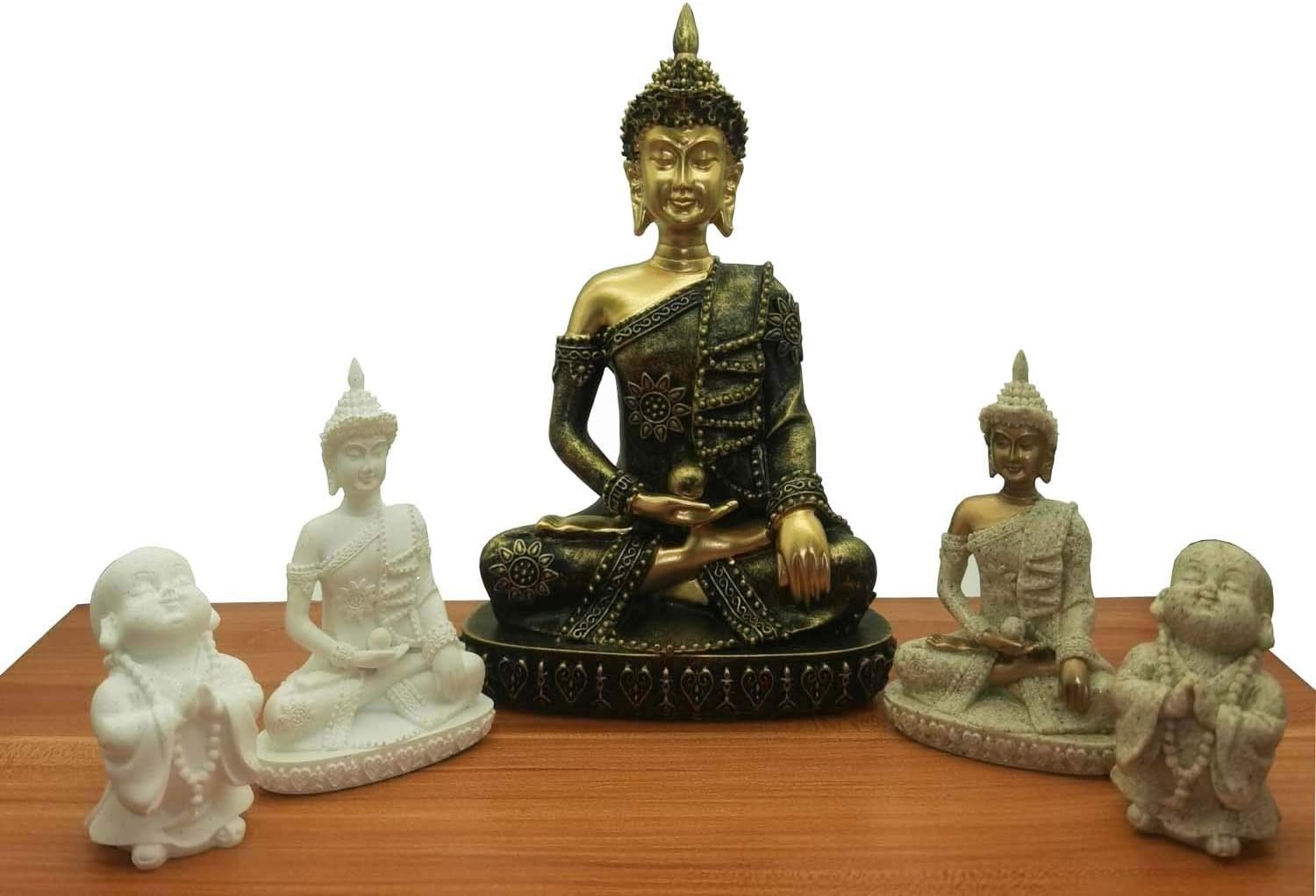 Carefree Fish Buddha Statue Minimalist Sandstone Decoration Buda Decor ...