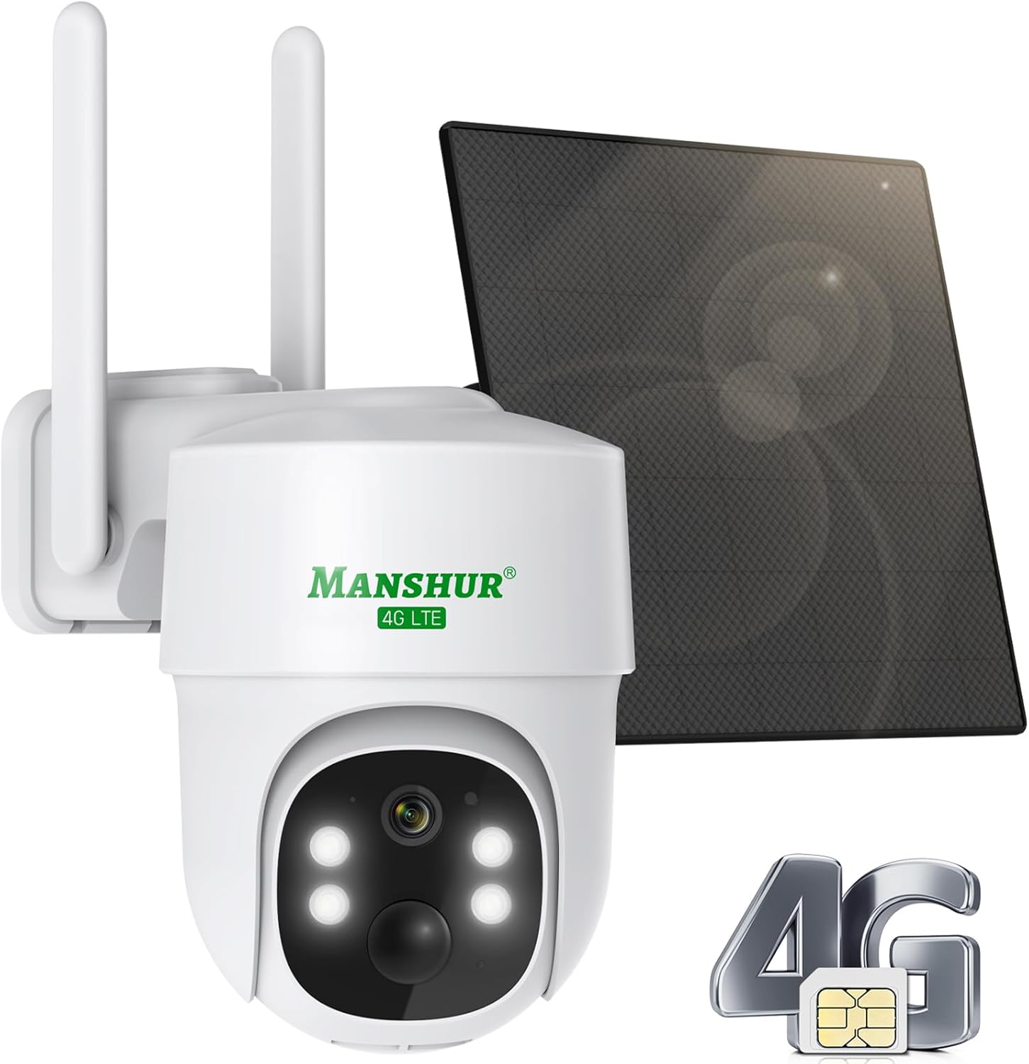 Amazon.com : Manshur® 4G LTE Cellular Security Camera Outdoor Wireless ...