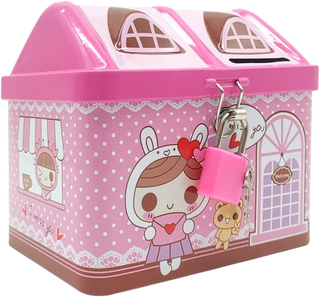 Stor Peppa Pig Kids Money Piggy Bank Coin Saving Cash Tin Metal Box ...