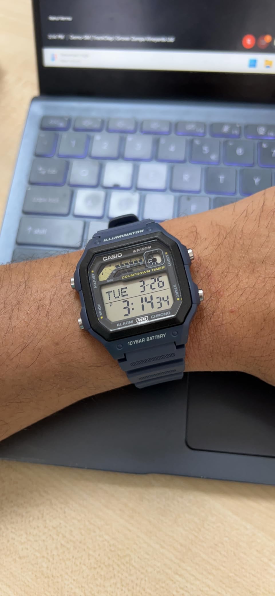 Casio Men Resin Digital Blue Dial Watch-Ws-1600H-2Avdf, Band Color-Blue ...