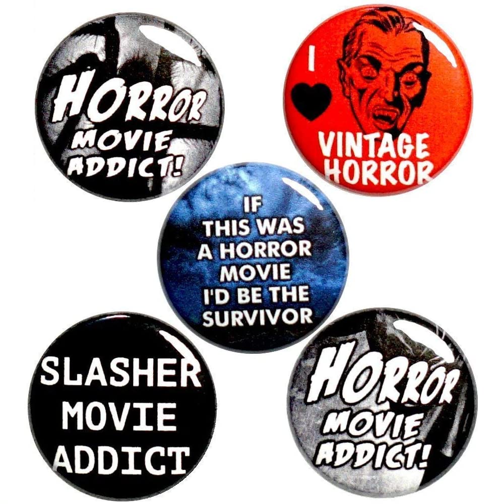 Amazon.com: Horror Movie Pin Buttons 5 Pack of Backpack Pins 1 Inch P11 ...