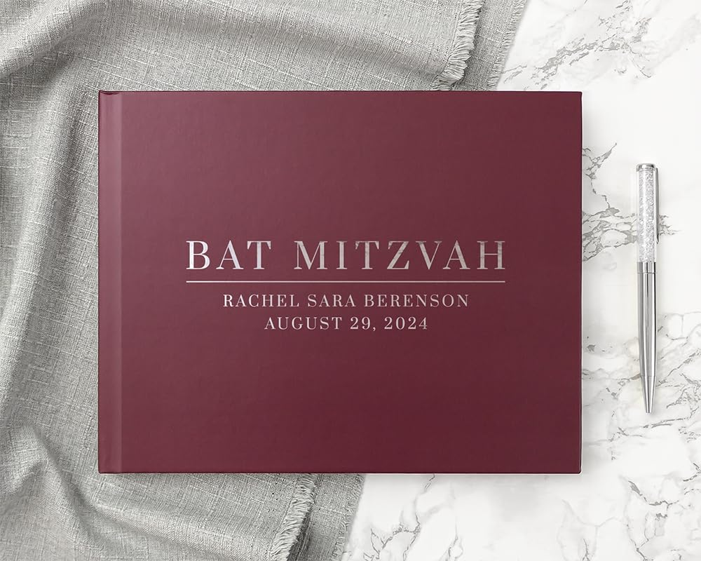 Amazon.com: Bat Mitzvah Guest Book Jewish Bat Mitzvah Gift Idea Photo ...