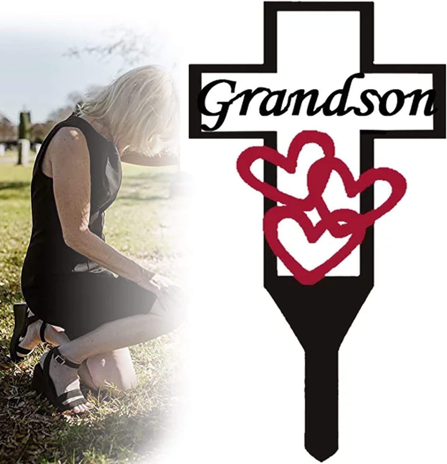 Amazon.com: Metal Cross Garden Stake Graveyard Memorial Decorations ...