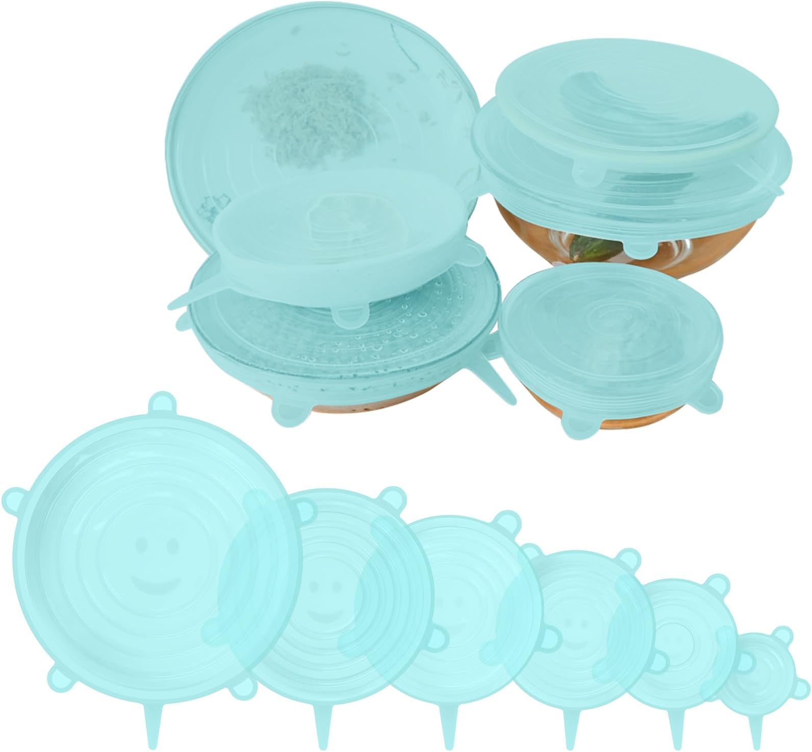 LELE LIFE 4 Pack Same Size Silicone Stretch Lids, Thicker Reusable ...