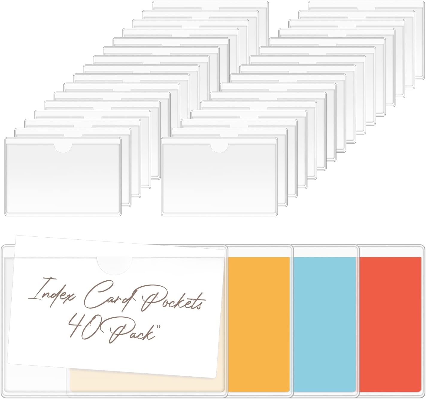 Amazon.com : 60-Pack Clear Adhesive Pockets Reusable Labels Top Opening ...