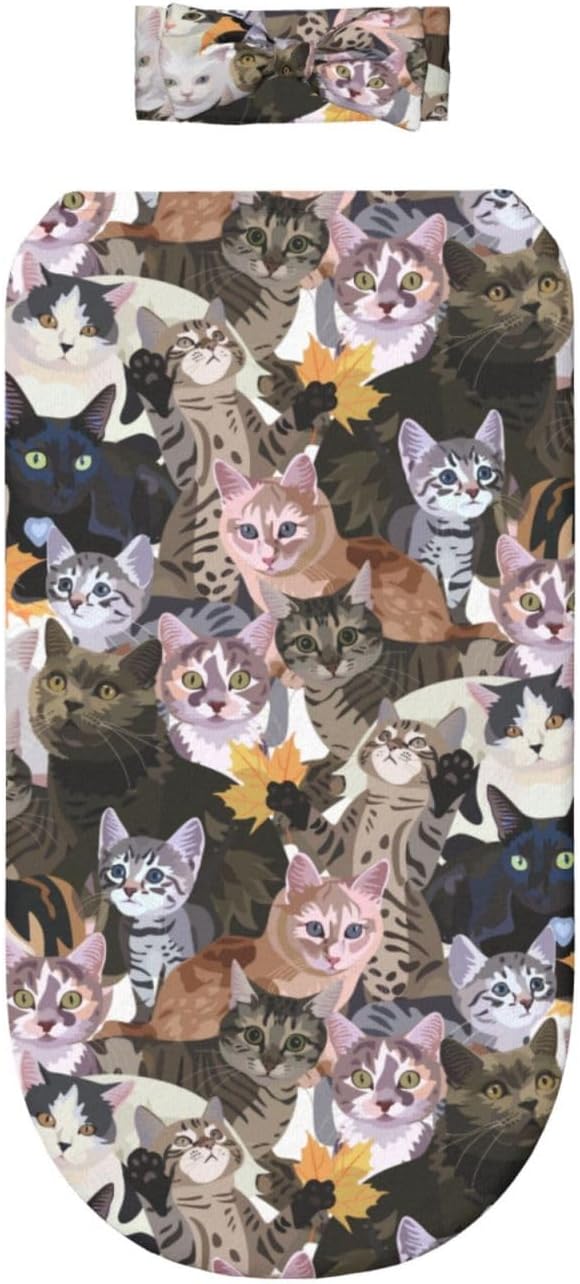 Amazon.com: KiuLoam Breeds Of The Cat Newborn Swaddle Set With Matching ...