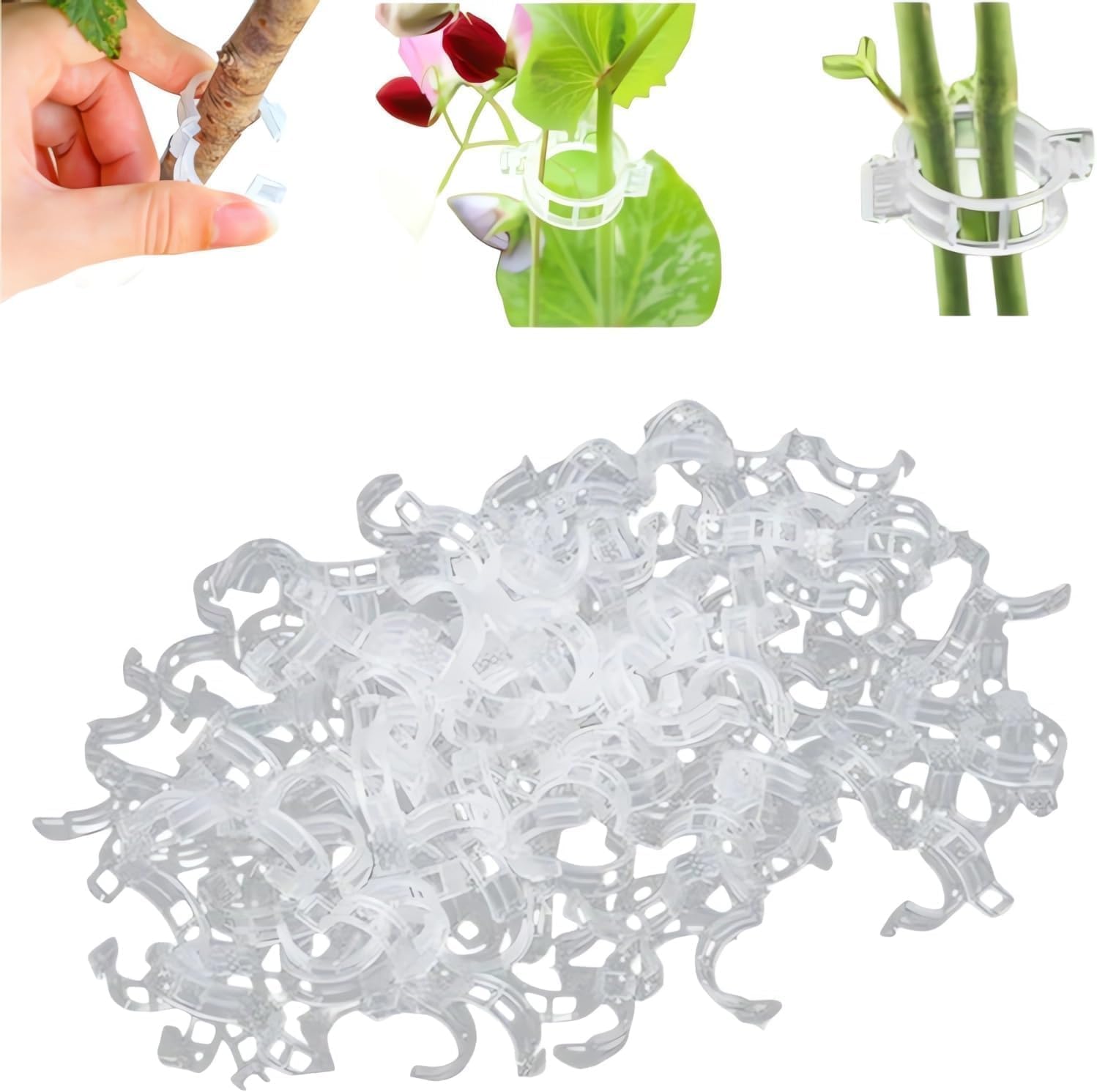 Amazon.com: Plant Support Clips Green Garden Clips,Plant Clips for ...