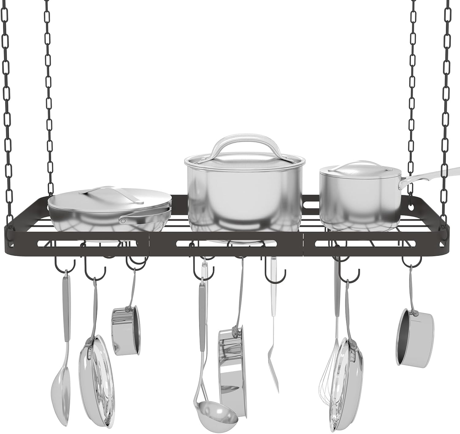 Amazon.com: TICKCACY 33” Pots and Pans Hanging Rack, Black Hanging Pot ...