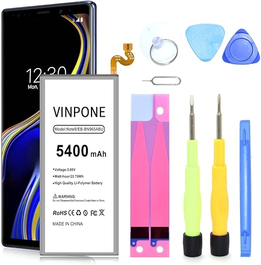 Amazon.com: Galaxy Note 9 Battery,[Upgraded] 5400mAh Li-Polymer EB ...