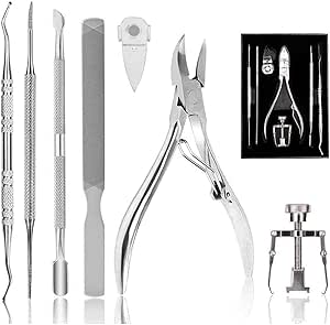oosofitt Toenail Clippers Set 7Pcs, Staineless Steel Ingrown Toenail Tool Kit, Professional Toe ...