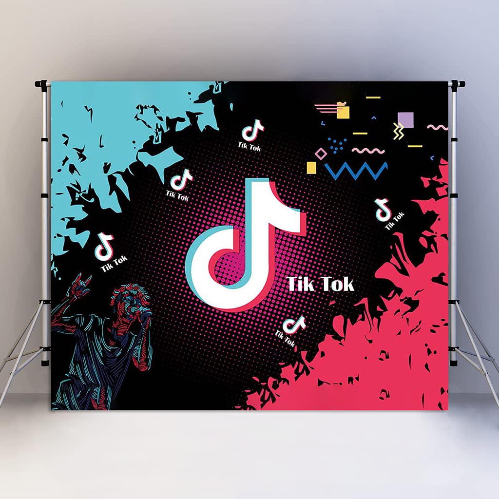 Dienalls Tik Tok Backdrop For Party Happy Birthday Backdrop For Tiktok ...