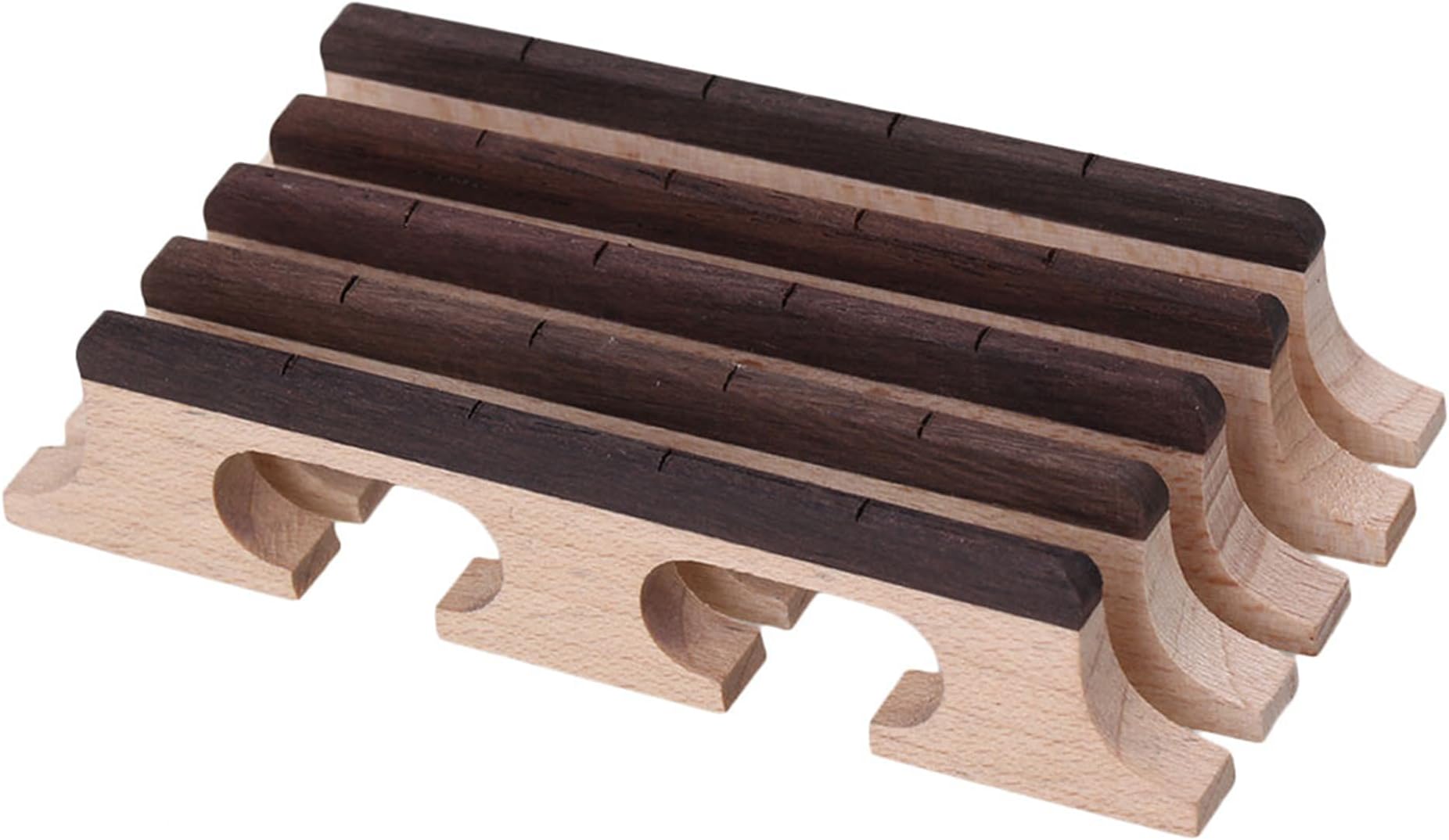 Amazon.com: Yibuy Wood Color 4 String Banjo Ukulele Guitar Bridge ...