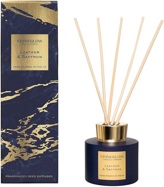 Stoneglow Reed Diffuser Luna Collection Leather & Saffron 120ml ...