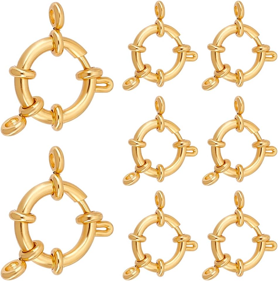 Amazon.com: PH PandaHall 10pcs 24K Gold Plated Spring Ring Clasps, 304 ...