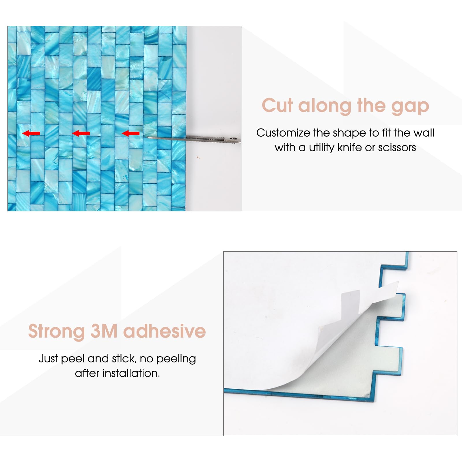 Snapklik.com : 10 - Sheet Pearl Shells Tile Peel And Stick Backsplash ...