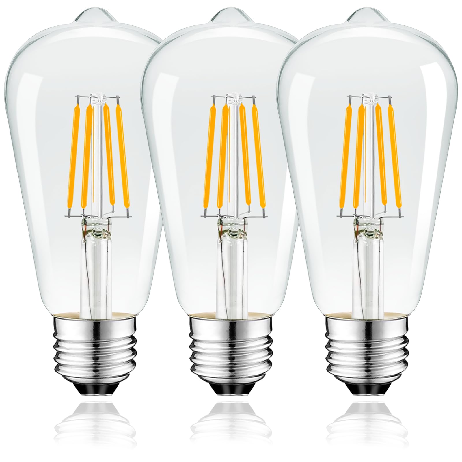 Suncan E26 Vintage LED Edison Bulbs 2.5W, Low Wattage Light Bulbs, Non ...