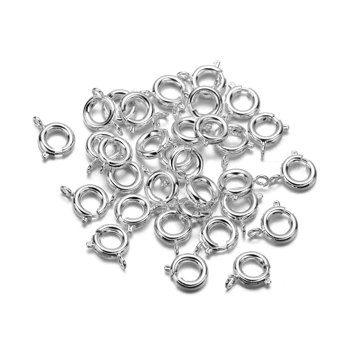 Amazon.com: 40Pcs 6mm Diameter Open Spring Ring Round Clasps Bracelet ...