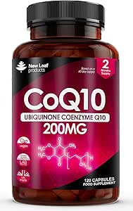 CoQ10 Supplement 200mg - Co Enzyme CQ10 120 Vegan Capsules 100% Pure and Naturally Fermented ...