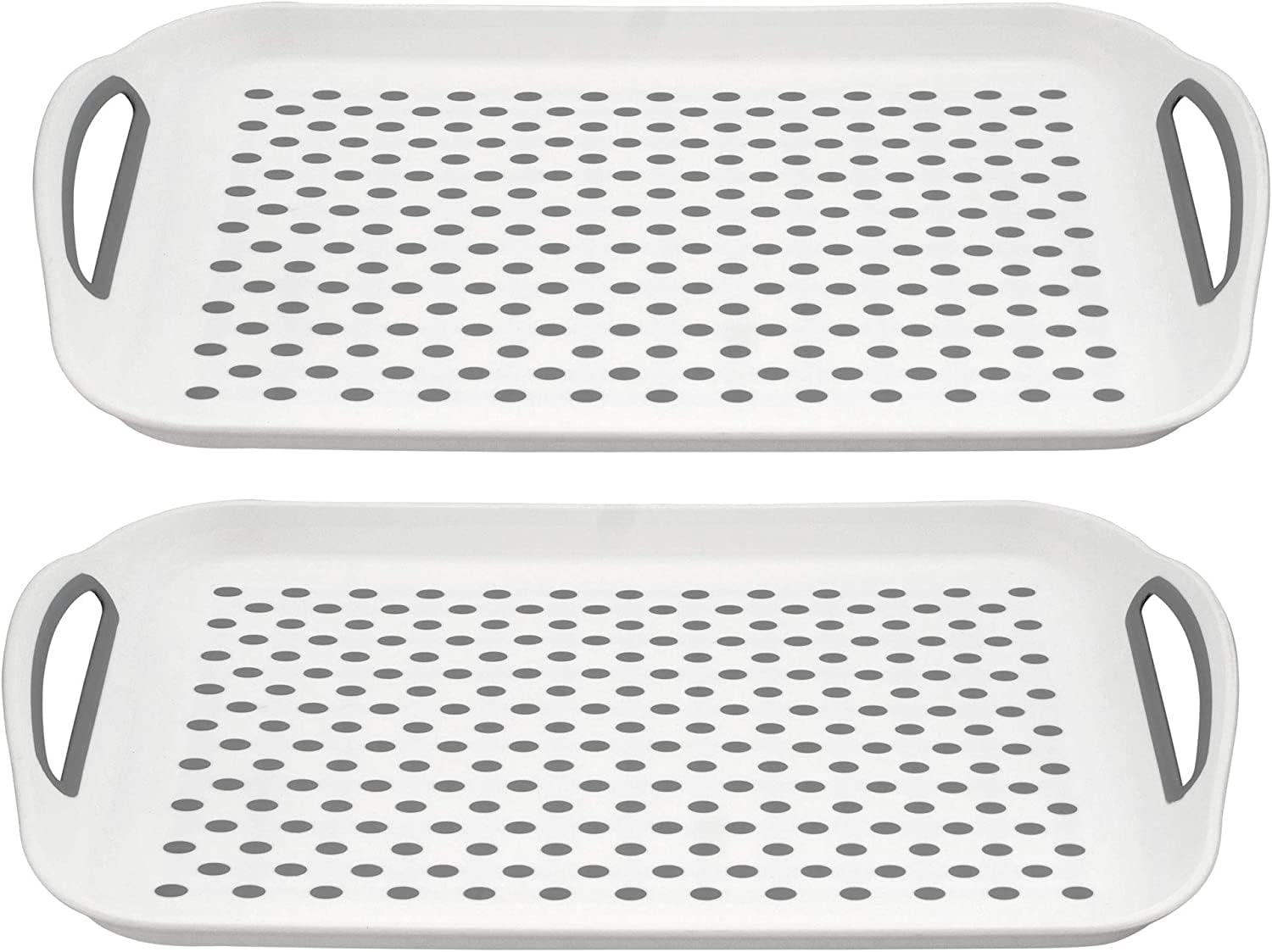 4 x Anti-Slip Plastic Party New Drinks Serving Kitchen Trays Grip ...