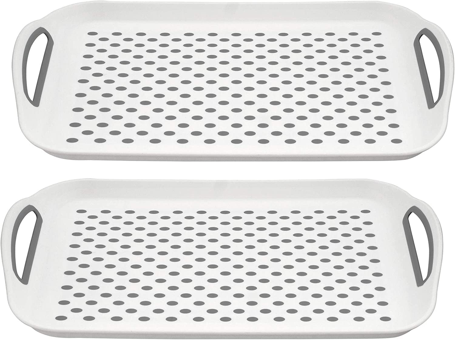 Anti-Slip Serving Tray Rectangular Non-Slip Top Bottom Plastic Tray ...