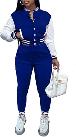Amazon.com: mariyshe 2 Piece Baseball Sets Varsity Outfits for Women ...
