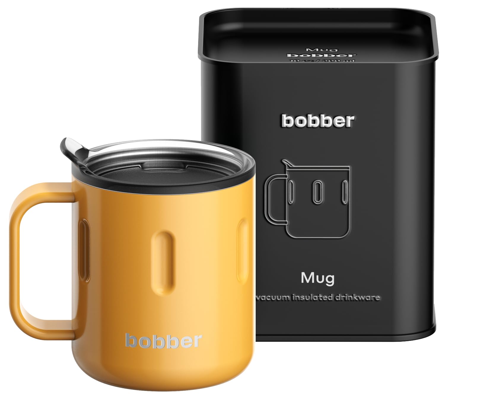 Amazon.com: BOBBER 10 oz Insulated Coffee Mug with Wide Handle & Lid ...