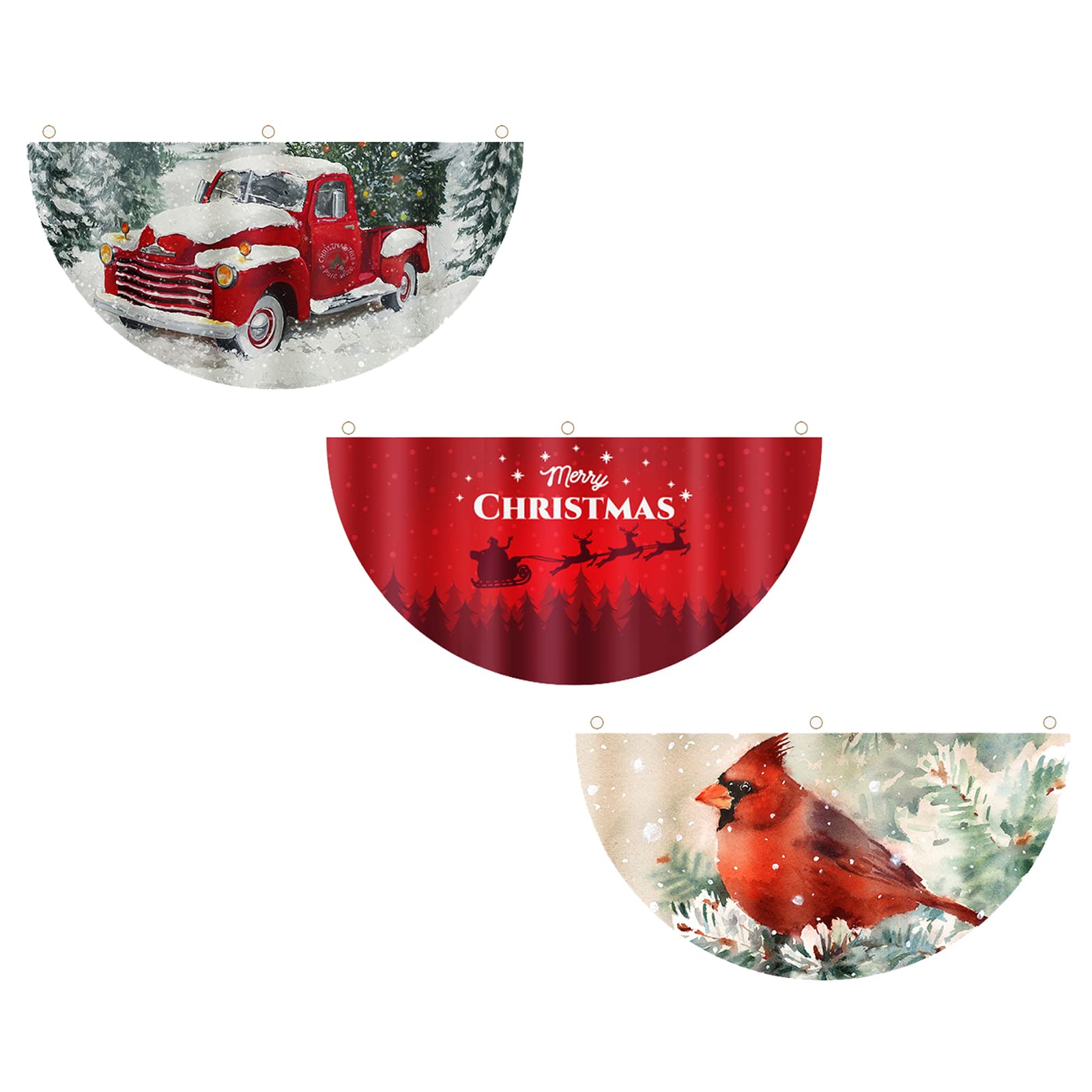 Amazon.com : KWQBHW 3 Pcs Christmas Bunting Flags, 1.5x3Ft Outdoor Fan ...