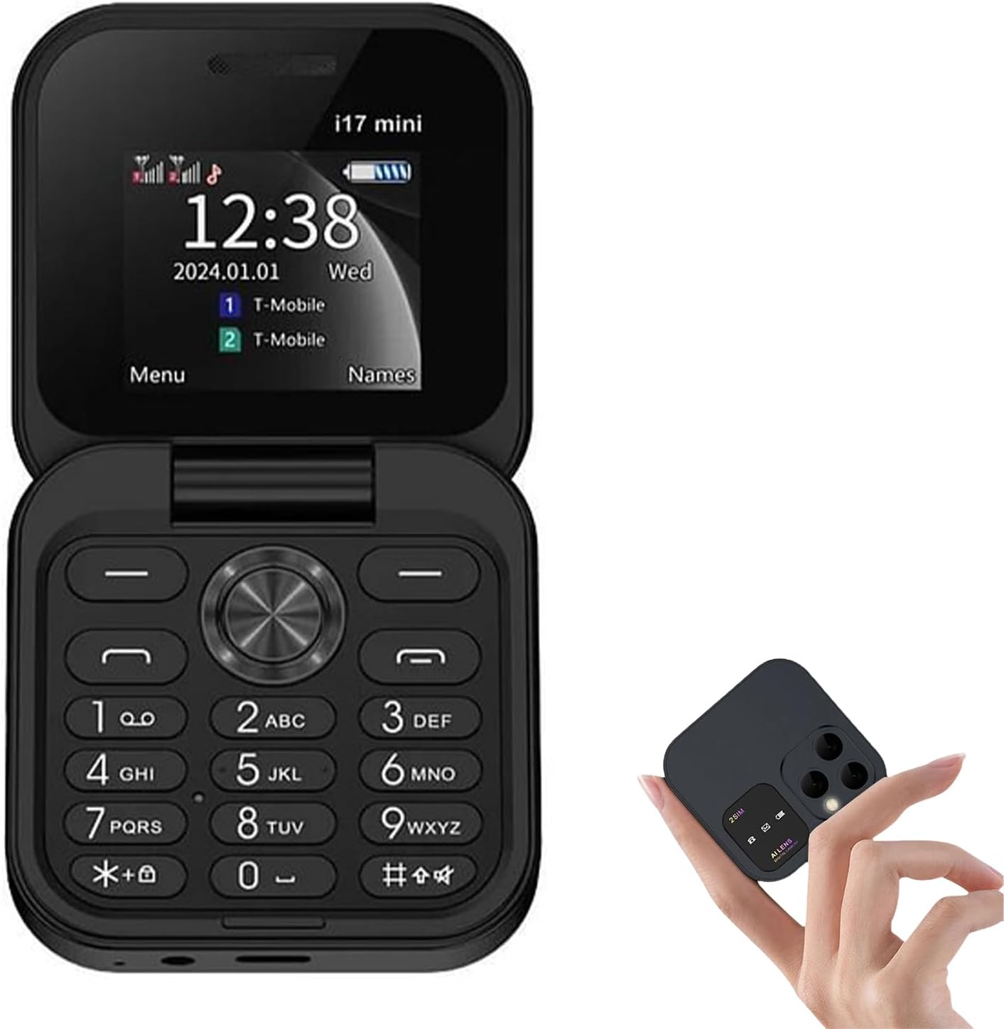 Amazon.com: Generic 2024 New Mini Flip Mobile Phone 2 SIM Card Small ...