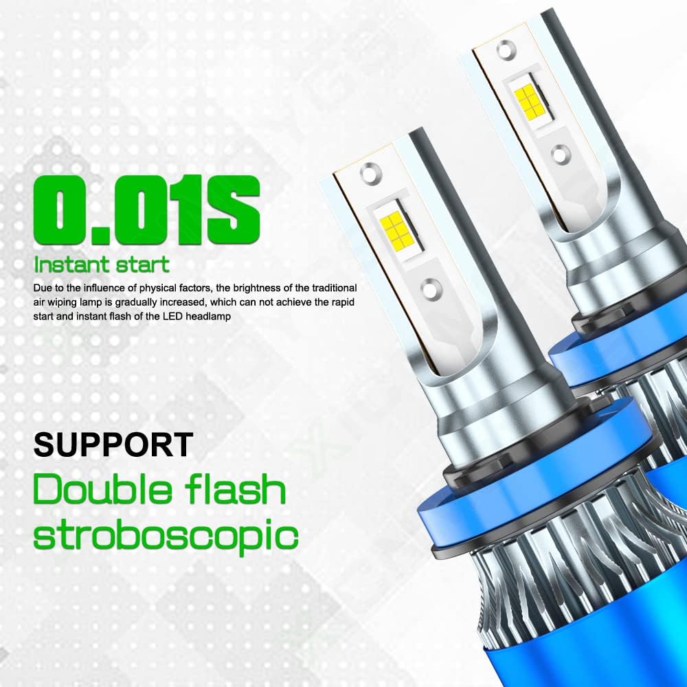 XICNMOYGS Bombillas LED H11B para faros delanteros, 6000 K, 6000 lm, 1 par, listas para Canbus ...