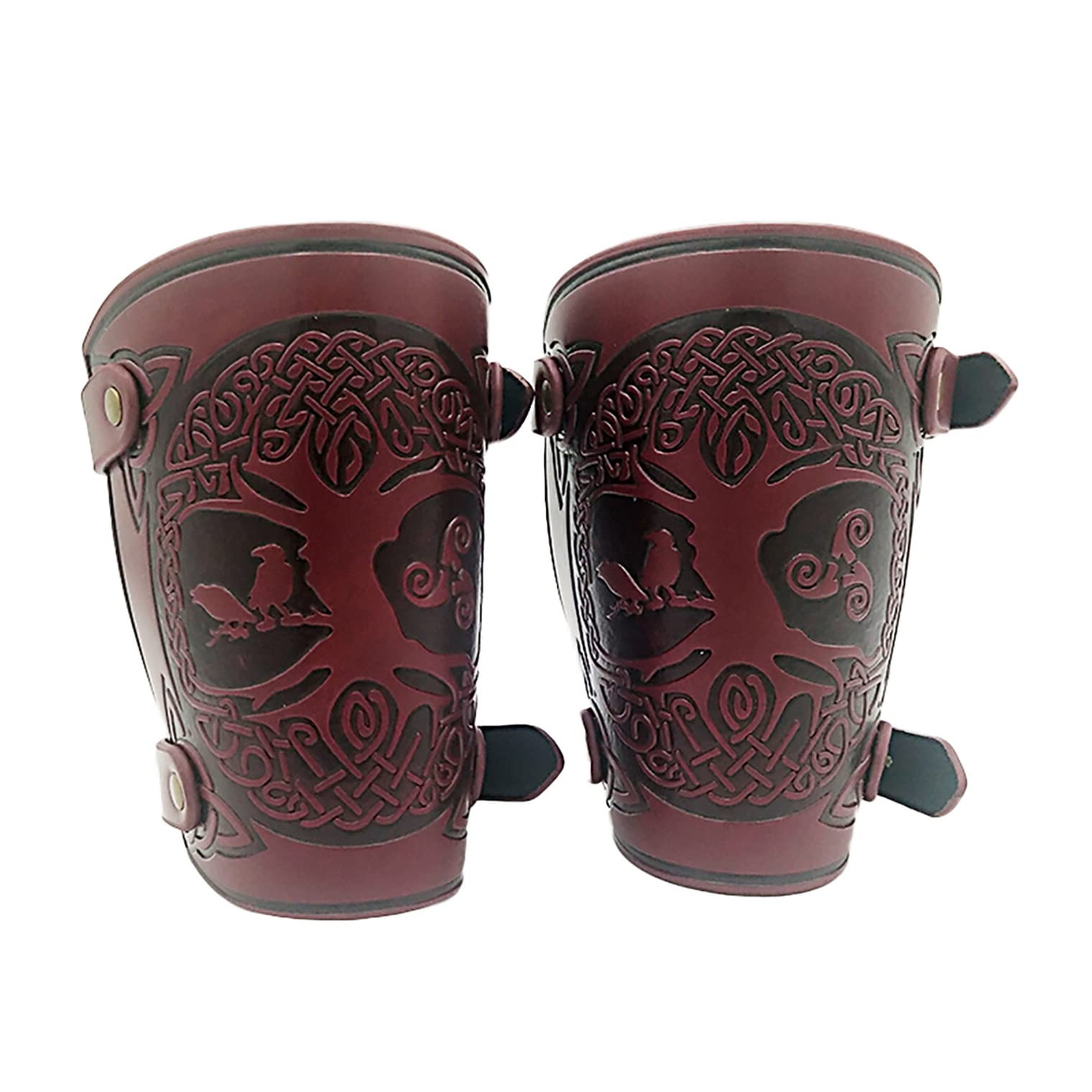 KULAKAMAL Tree of Life Bracers Arm Guards Embossed Leather Armor Cuffs ...
