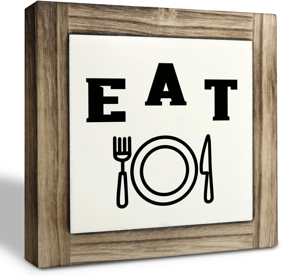 Amazon.com : Inspirational Wood Signs, Eat Sign, Box Wood Plaques Desk ...