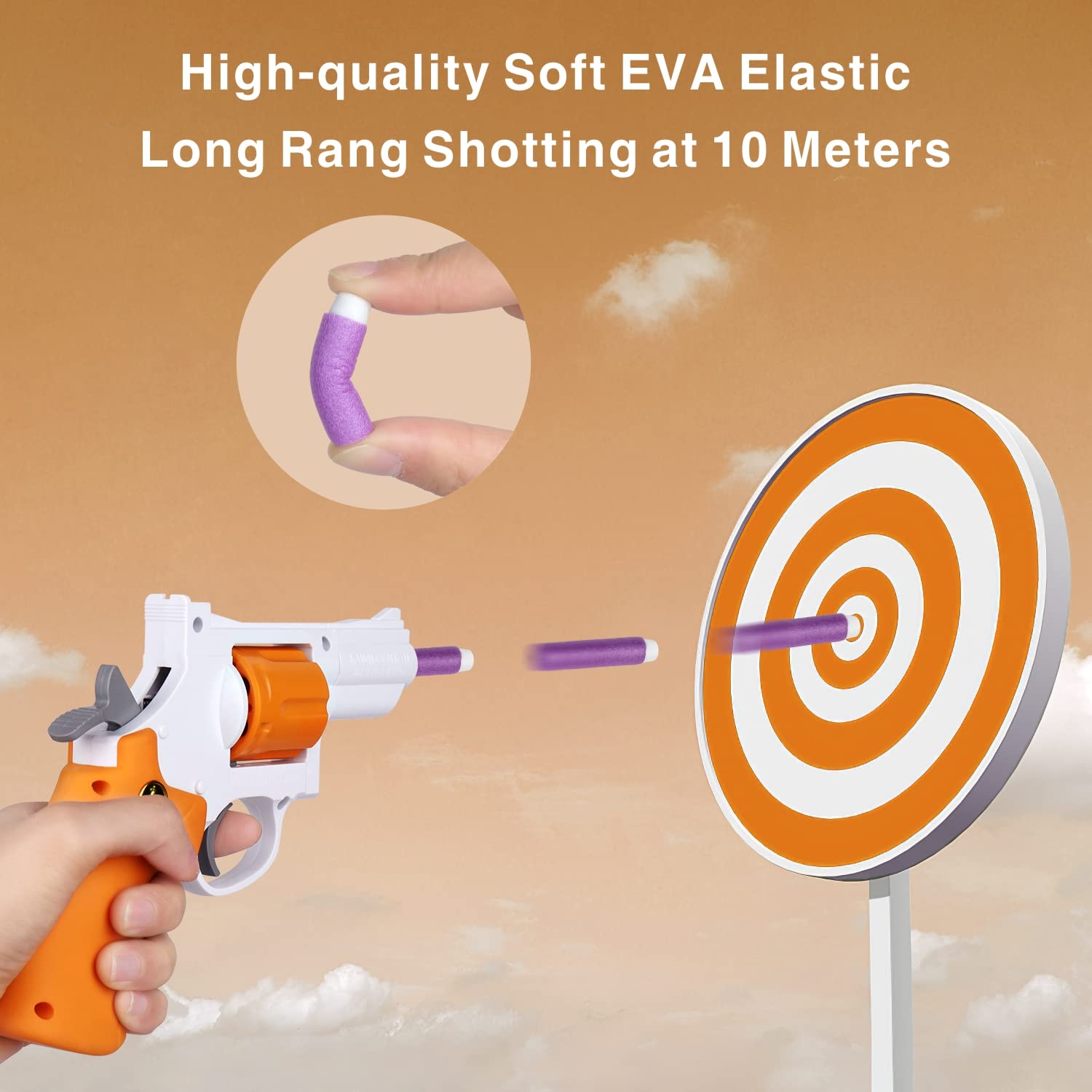 JFIEEI Soft Bullet Toy Guns Cool Toy Revolver Safe Foam Bullets Darts ...