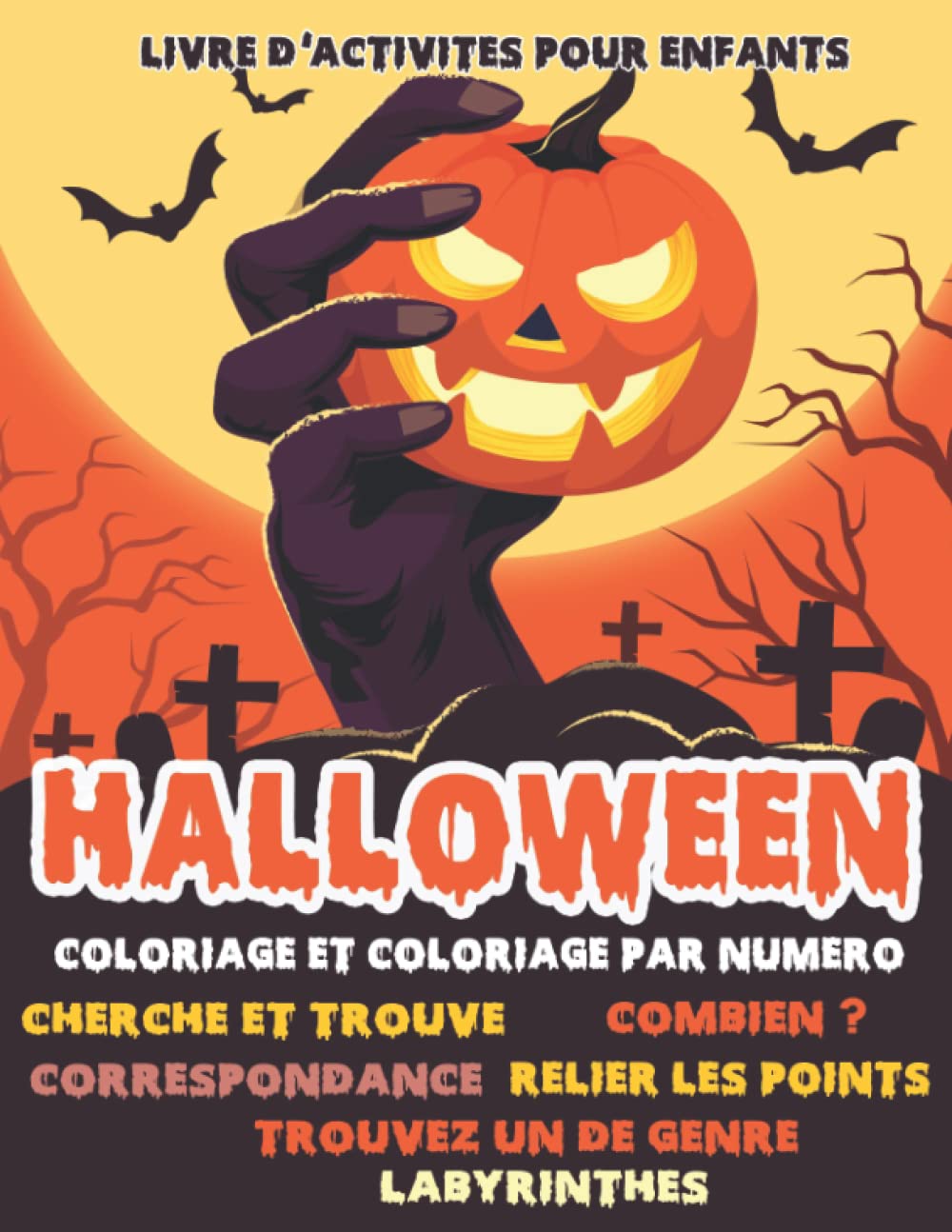 Livre Dactivites Dhalloween Pour Les Enfants Livre Dactivite En Couleur ...