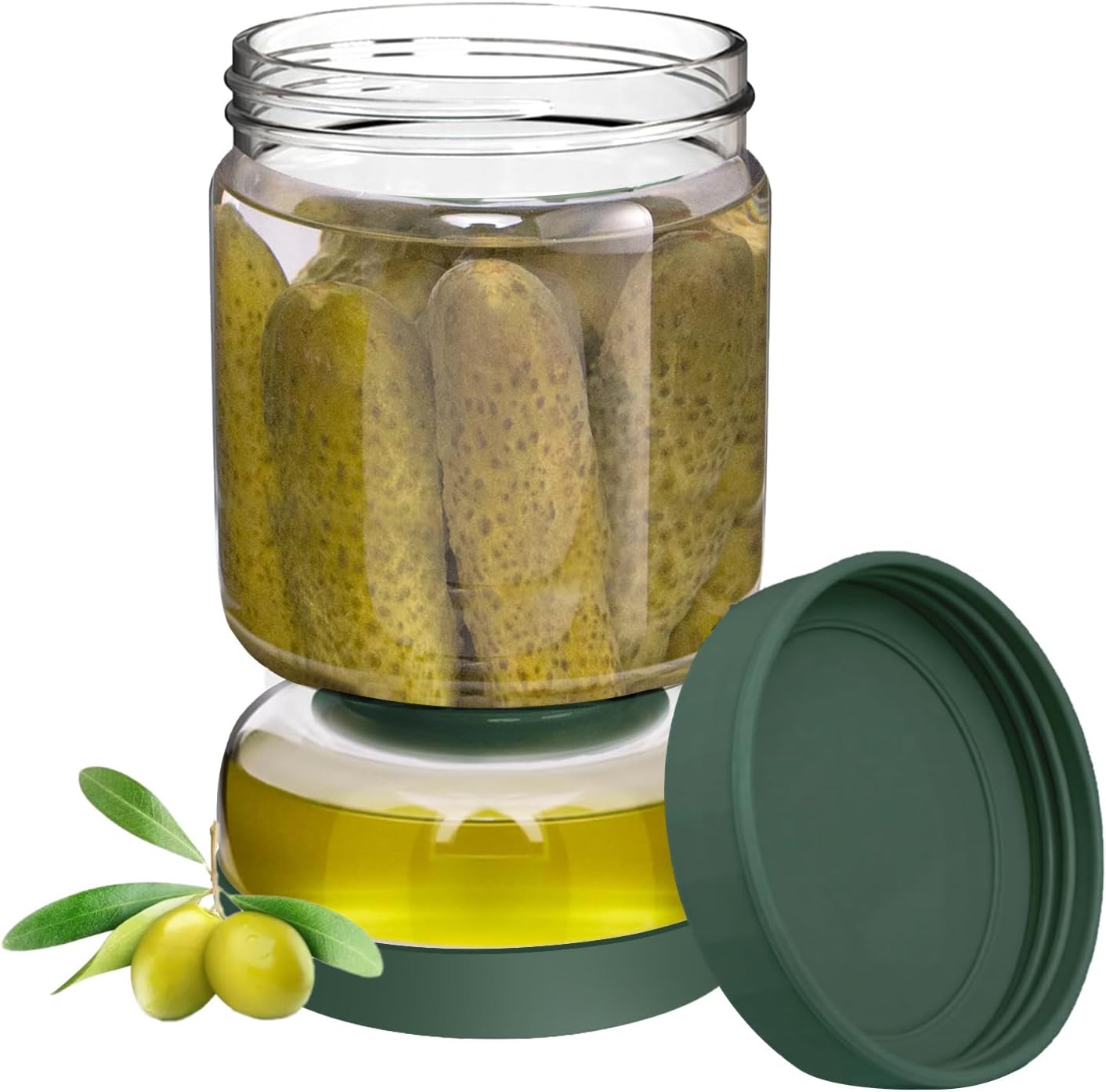 Amazon.com: WhiteRhino Glass Pickle Jar,34oz Olive Hourglass Jar with ...