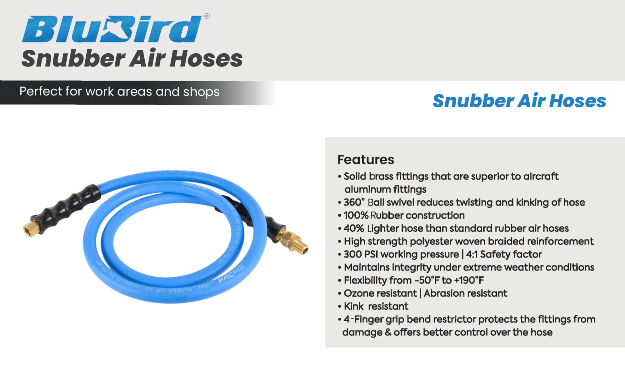 Snapklik.com : BBSR3805 3/8" X 5 Rubber Air Snubber Hose, 100% Rubber ...