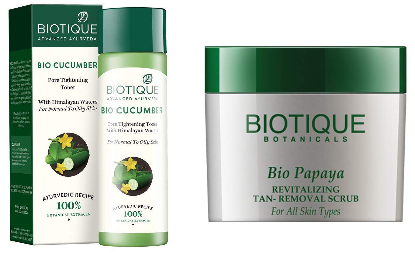 Buy Biotique Bio Cucumber Pore Tightening Toner, 120ml And Biotique Bio ...